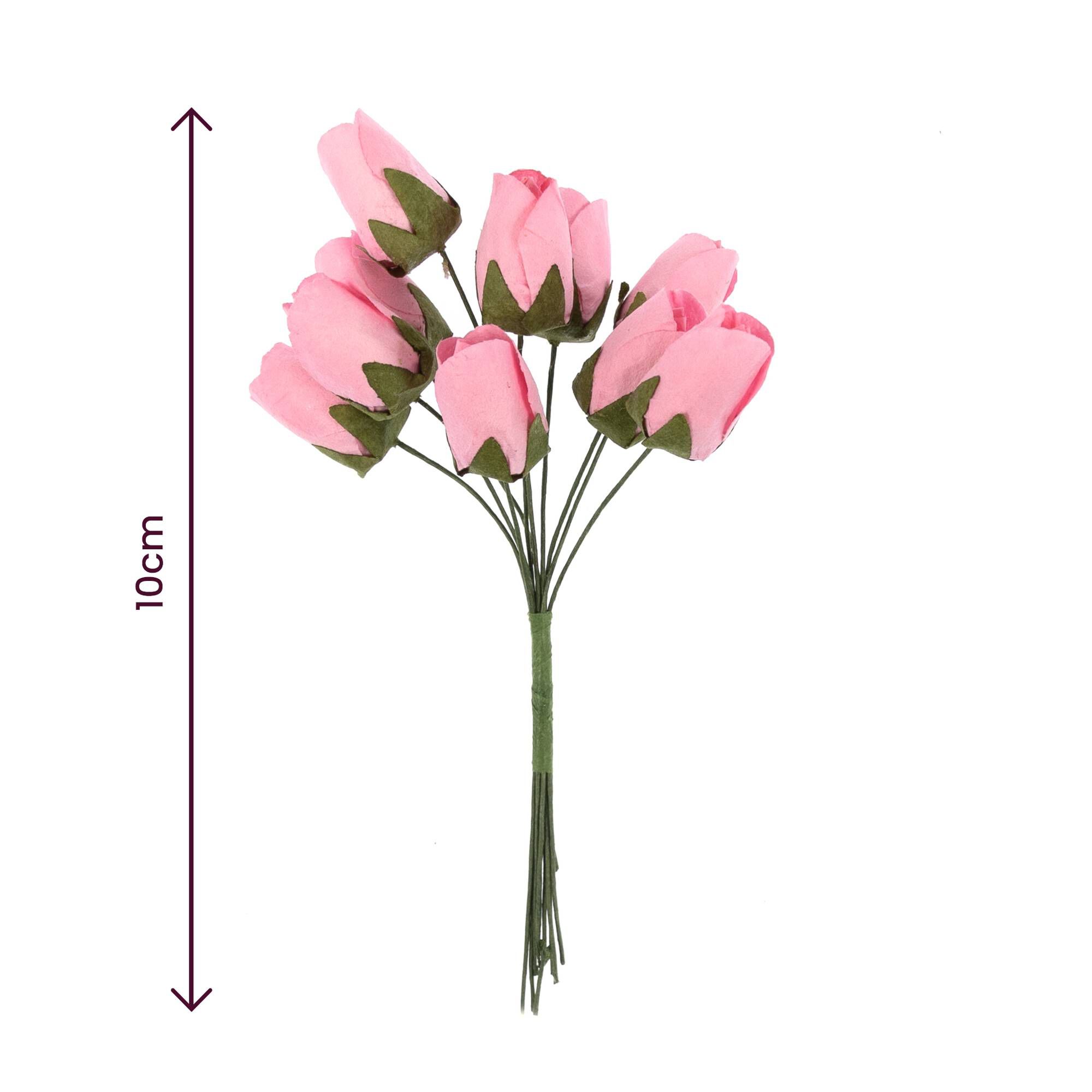 Mini Pink Rose Wired Floral Picks 10 Pack | Hobbycraft