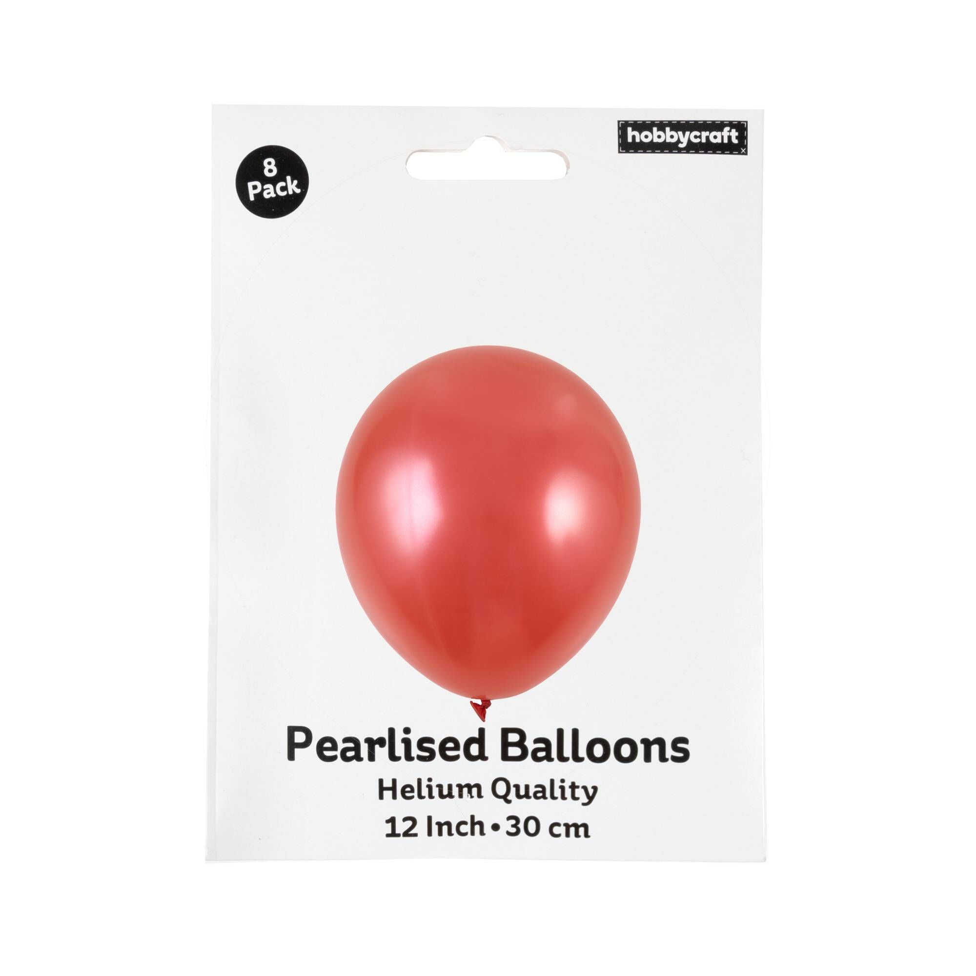 Red Pearlised Latex Balloons 8 Pack | Hobbycraft