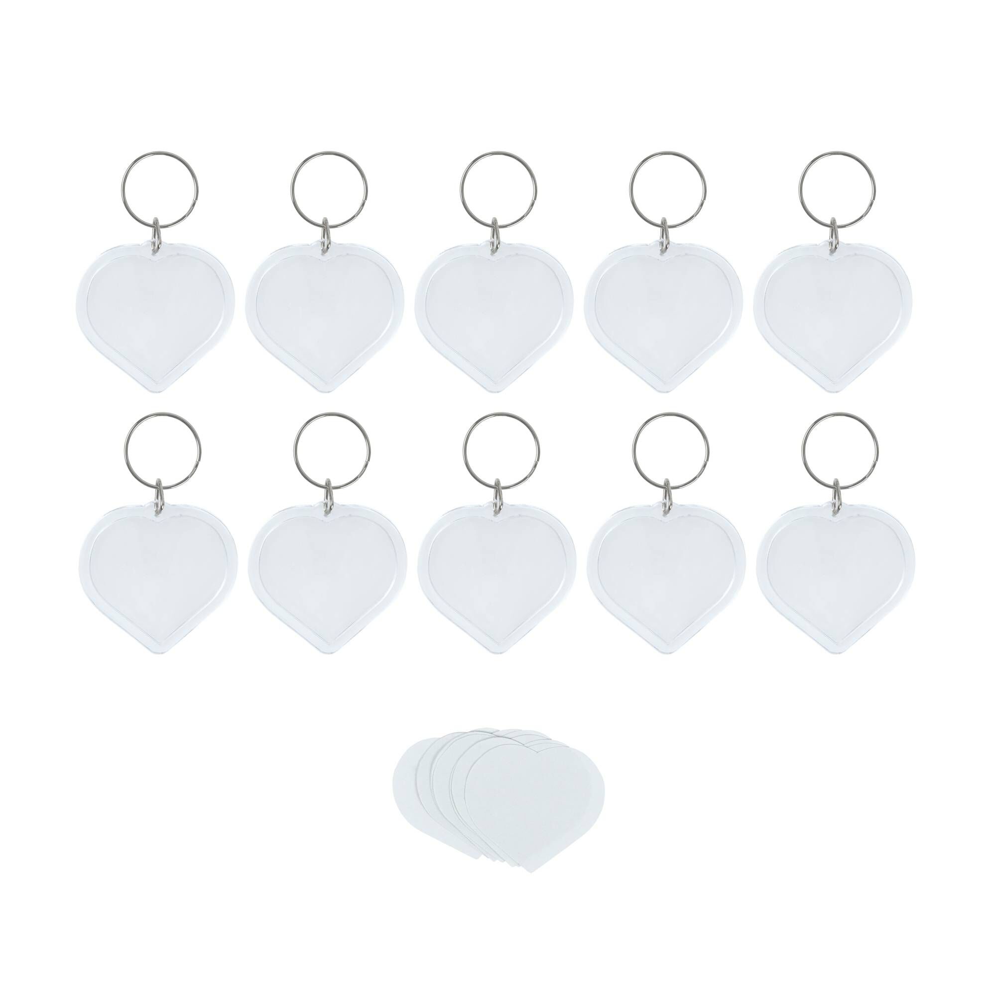 Clear Heart Keyrings 10 Pack | Hobbycraft