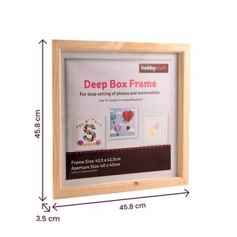 Light Wood Deep Box Frame 40cm x 40cm | Hobbycraft