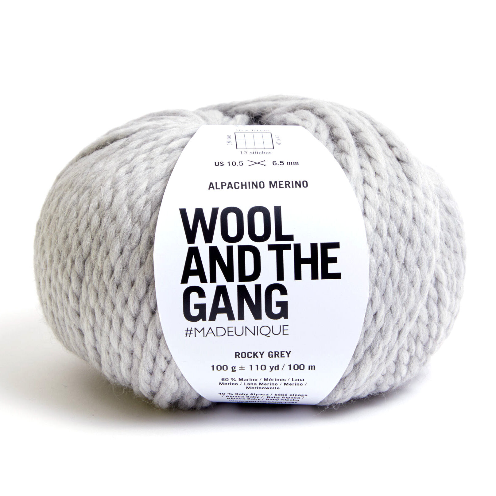 Wool and the Gang Rocky Grey Alpachino Merino 100g | Hobbycraft