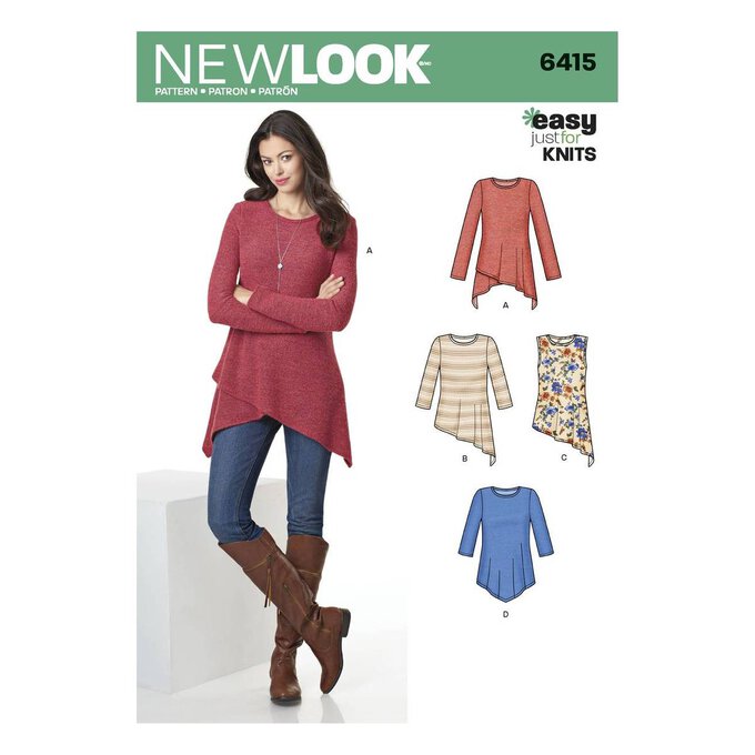 New Look Women's Knit Tunics Sewing Pattern 6415 | Hobbycraft