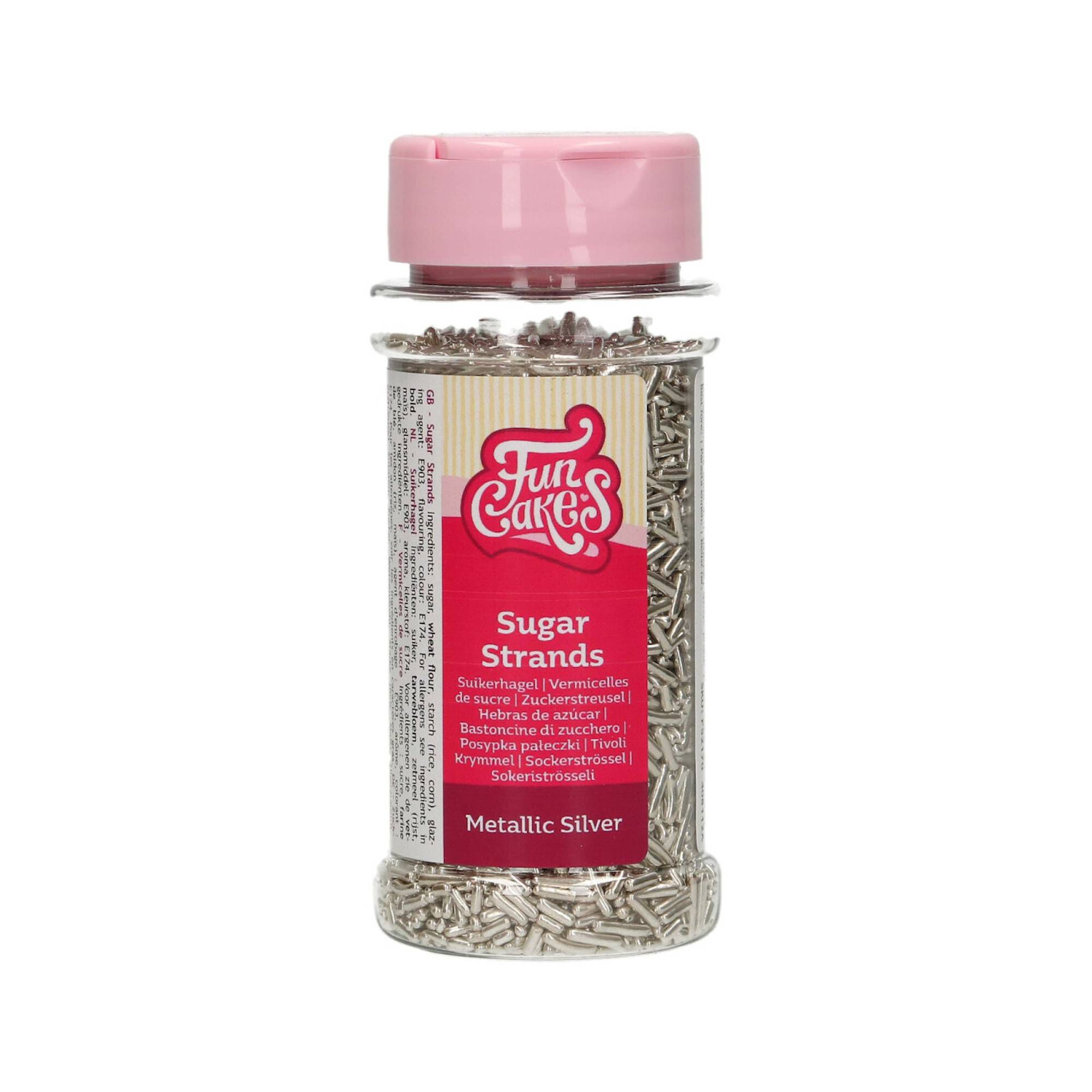 FunCakes Metallic Silver Sugar Strands 80g | Hobbycraft
