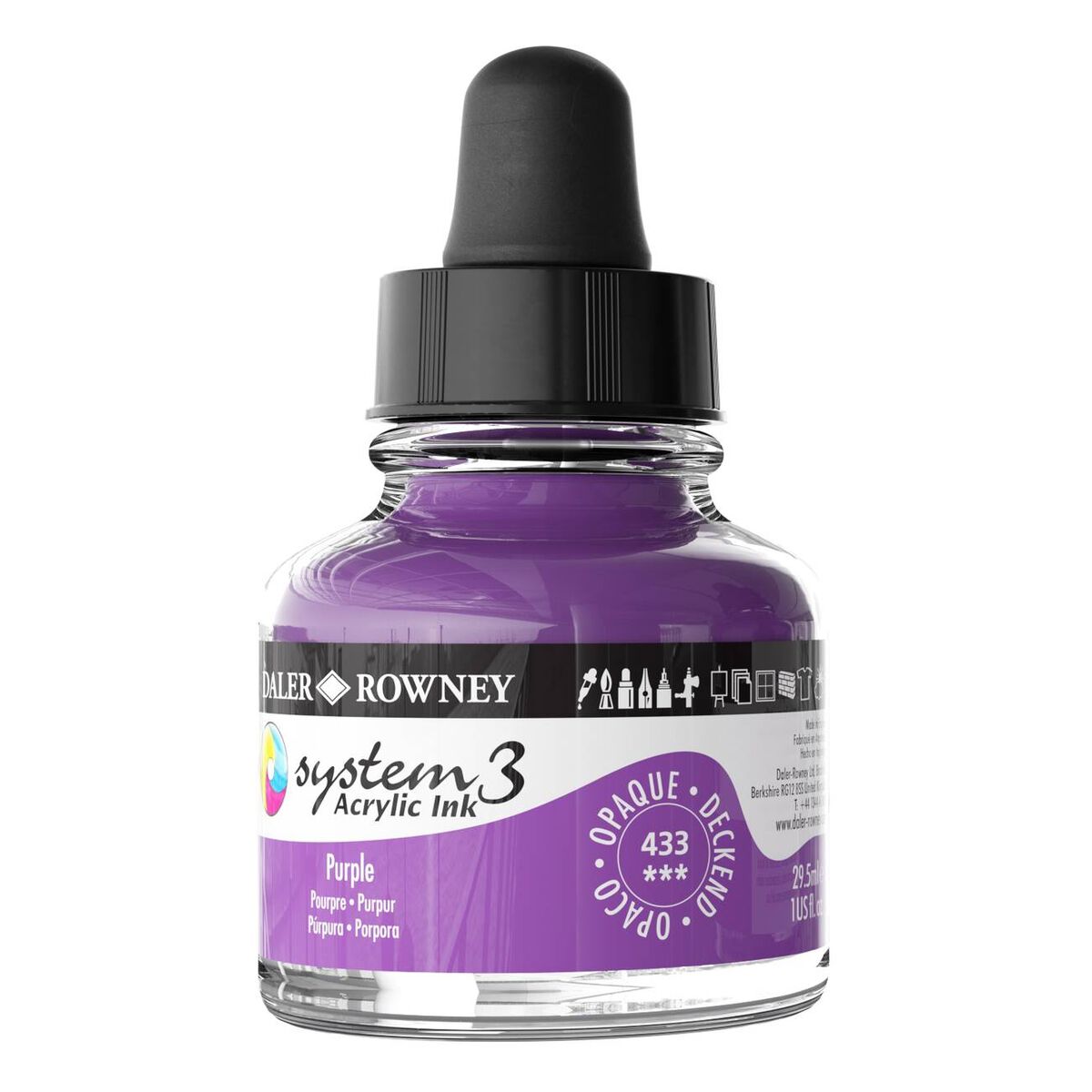 Daler-Rowney System3 Purple Acrylic Ink 29.5ml | Hobbycraft