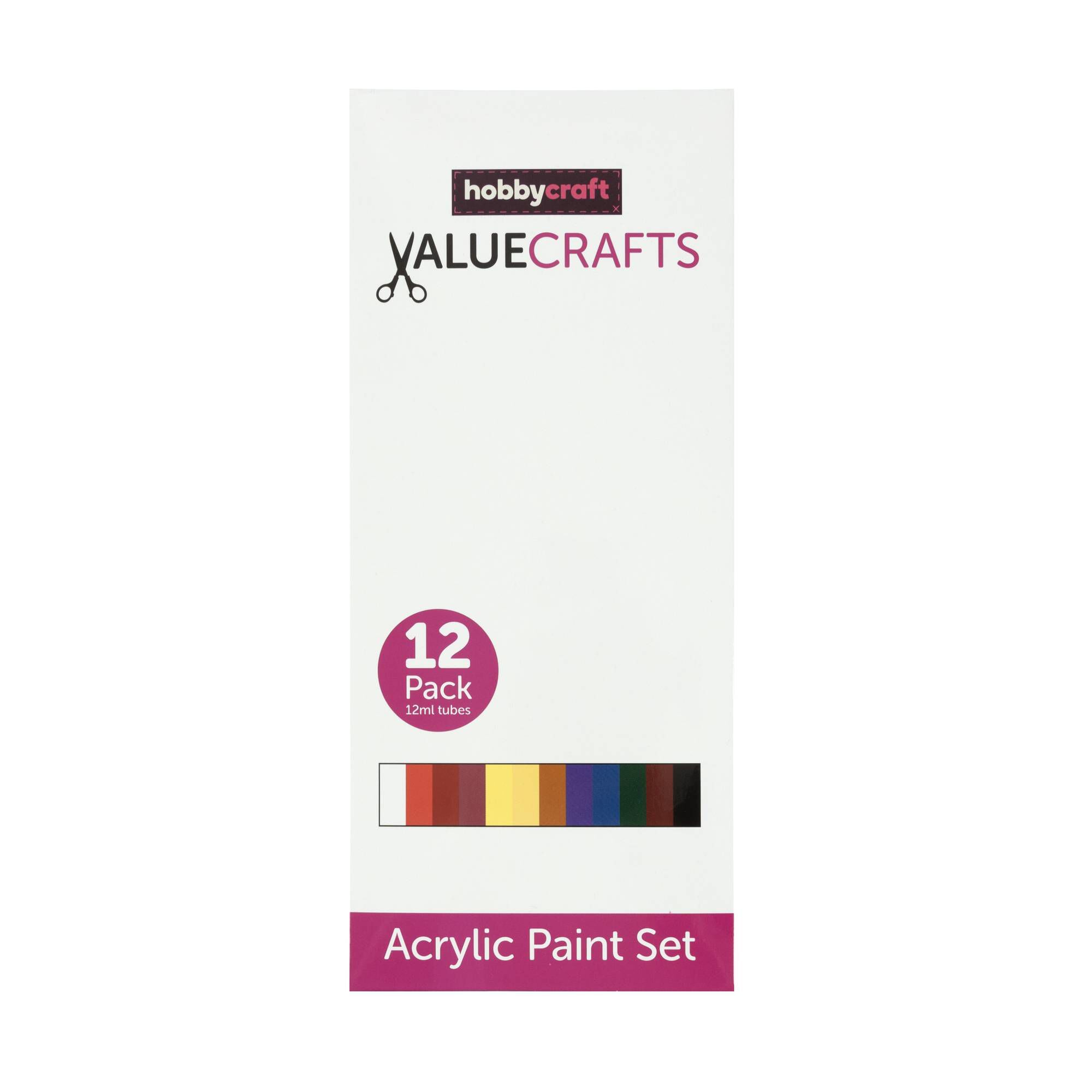 Acrylic Paint Set 12ml 12 Pack | Hobbycraft
