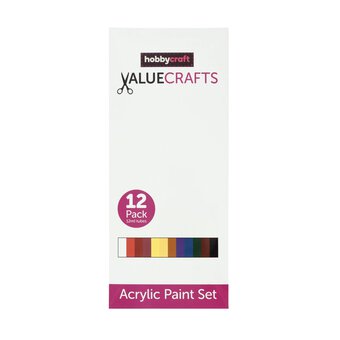 Acrylic Paint Set 12ml 12 Pack | Hobbycraft