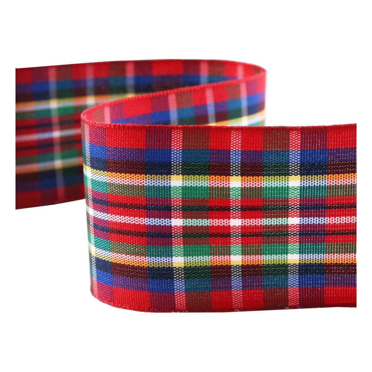 Red Tartan Ribbon 36mm x 5m | Hobbycraft