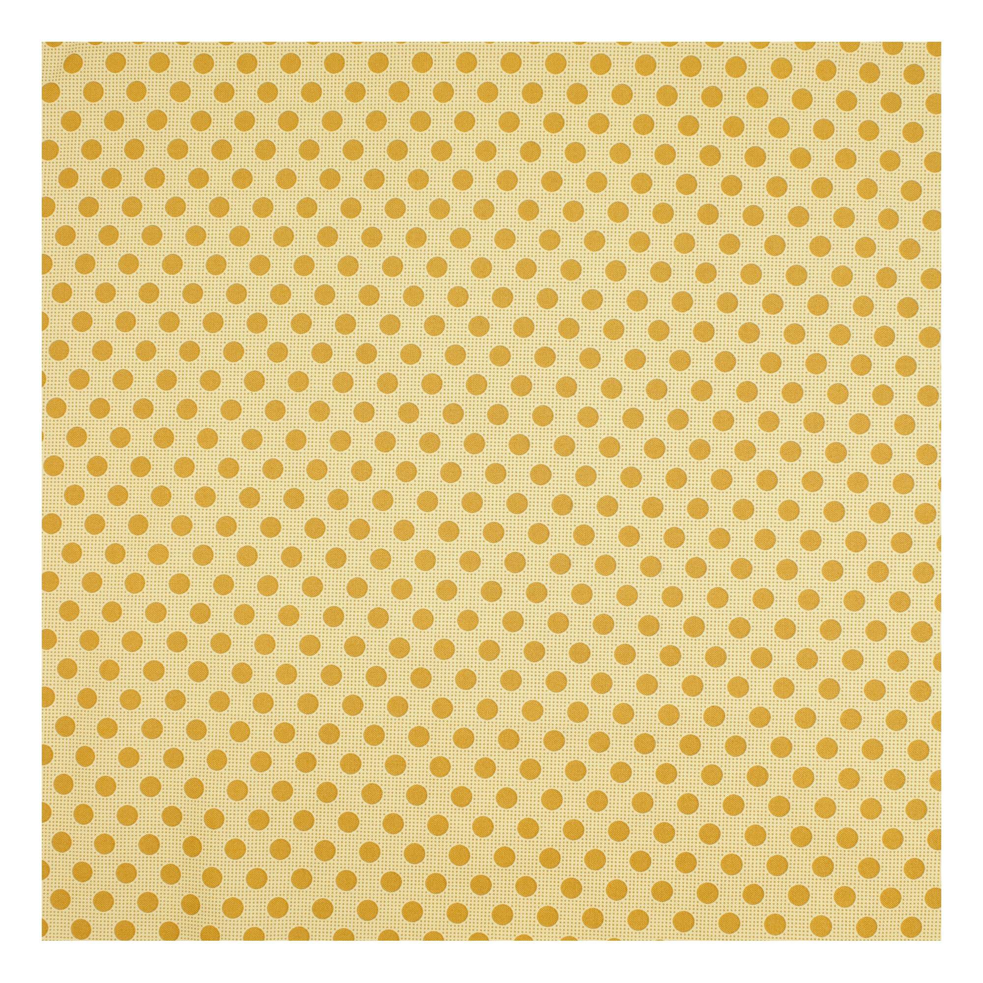 Flaxen Yellow Medium Dot Cotton Fabric by the Metre | Hobbycraft