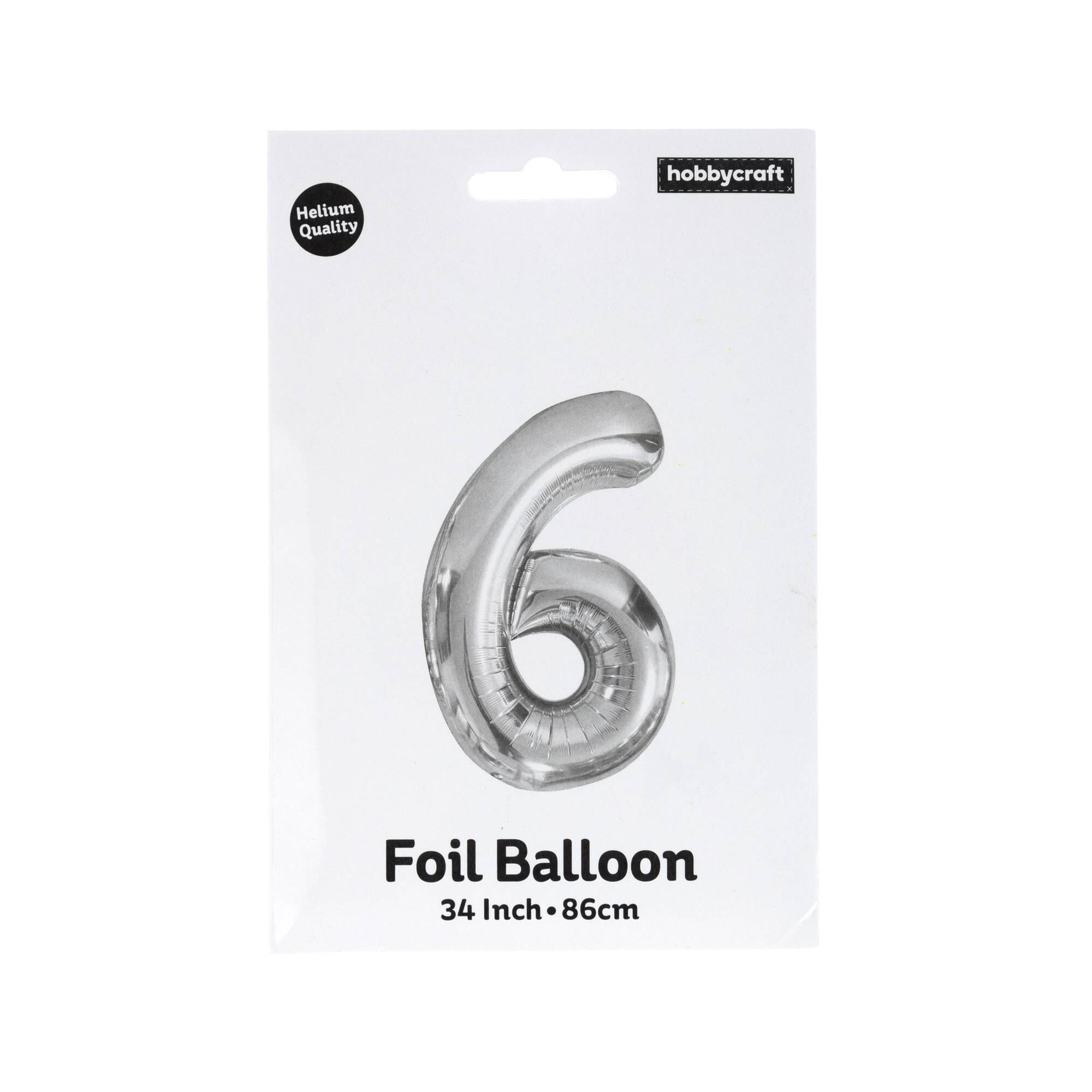 Extra Large Silver Foil Number 6 Balloon | Hobbycraft
