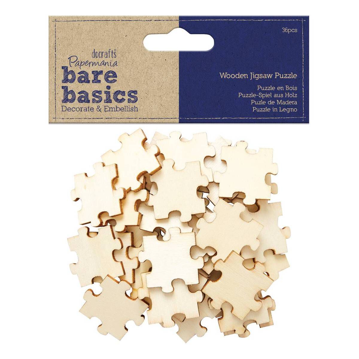 Papermania Mini Wooden Jigsaw Puzzle Shapes 36 Pack | Hobbycraft