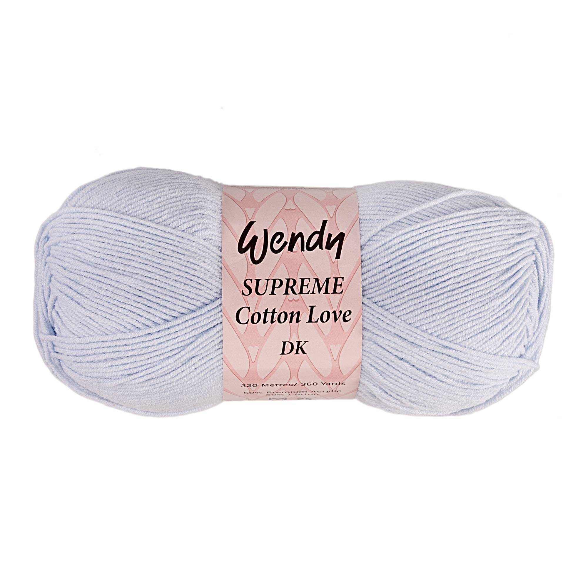 Wendy Pale Blue Supreme Cotton Love DK Yarn 100g | Hobbycraft
