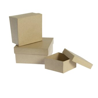 Mache Square Boxes 3 Pack | Hobbycraft