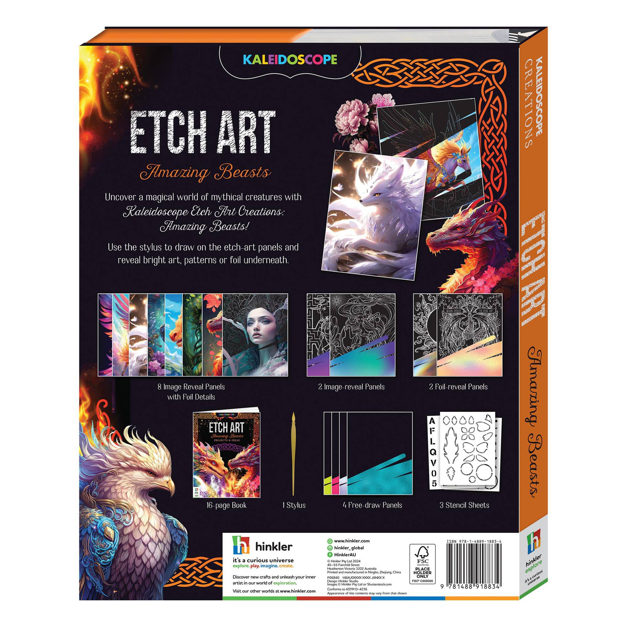 Kaleidoscope Etch Art Amazing Beasts Book | Hobbycraft