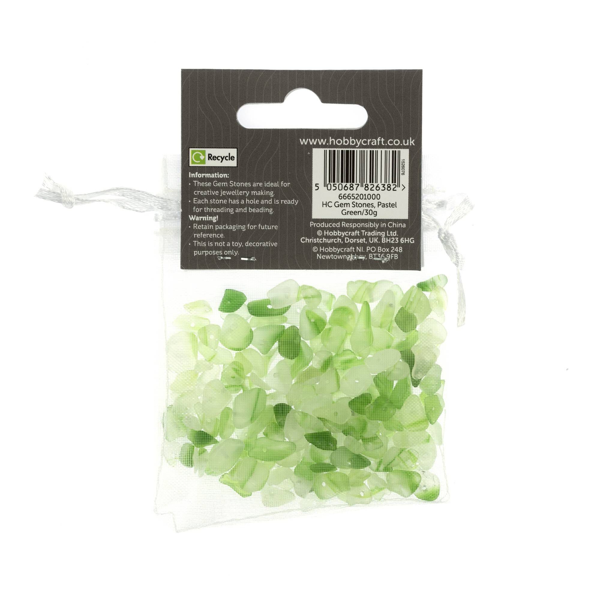 Pastel Green Gem Stones 30g | Hobbycraft