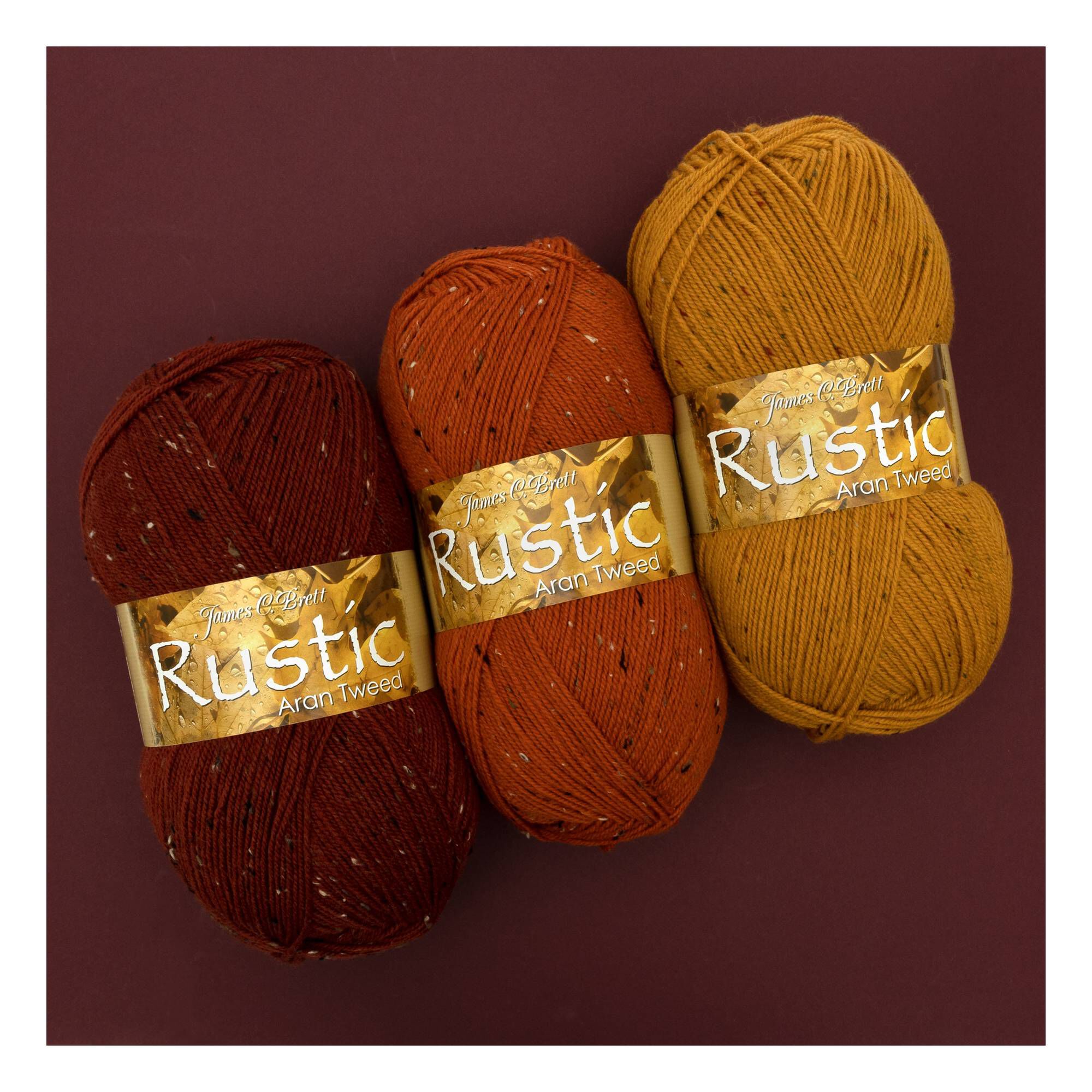 James C Brett Pumpkin Rustic Aran Tweed 400g | Hobbycraft