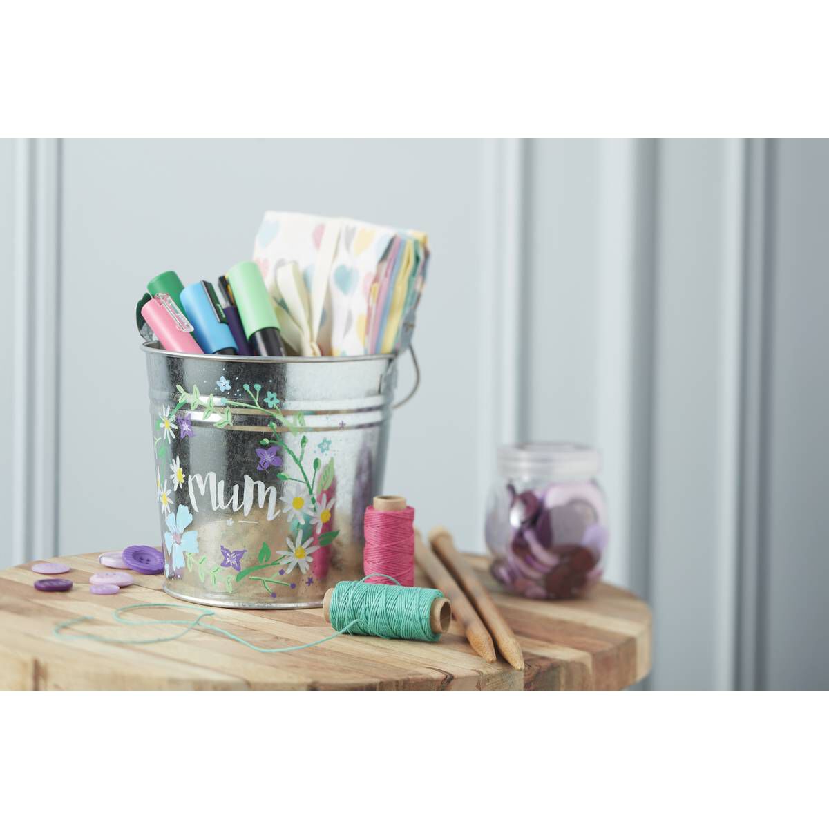 Decorate Your Own Small Metal Bucket 14 x 11 x 13 cm | Hobbycraft