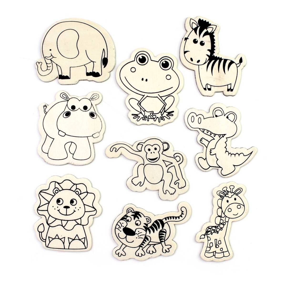 Decorate Your Own Animal Wooden Magnets 9 Pack | Hobbycraft