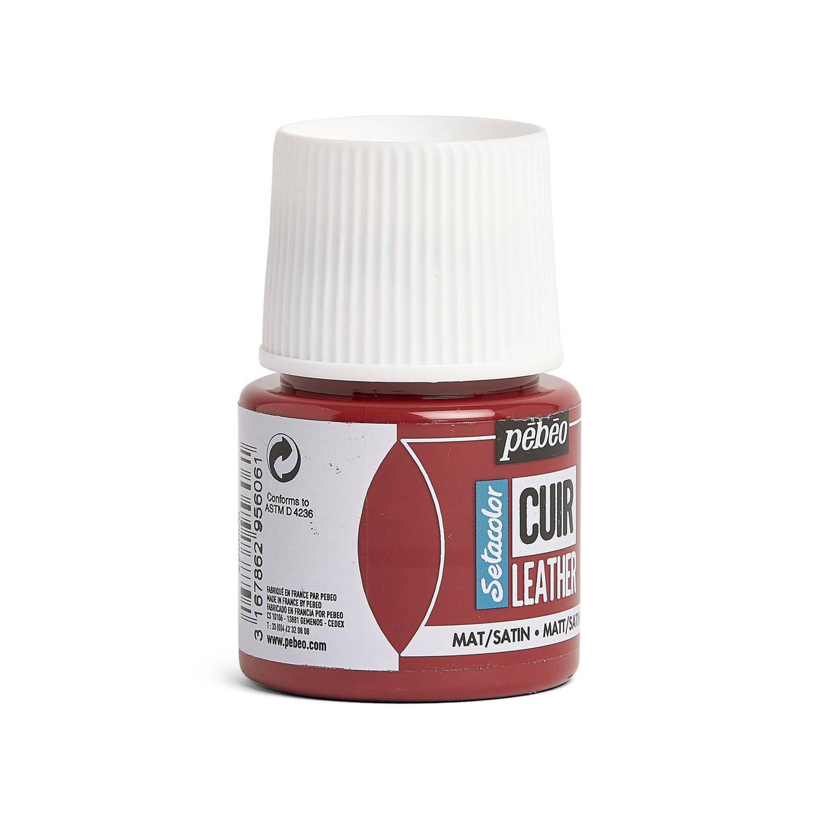 Pebeo Setacolor Deep Red Leather Paint 45ml | Hobbycraft