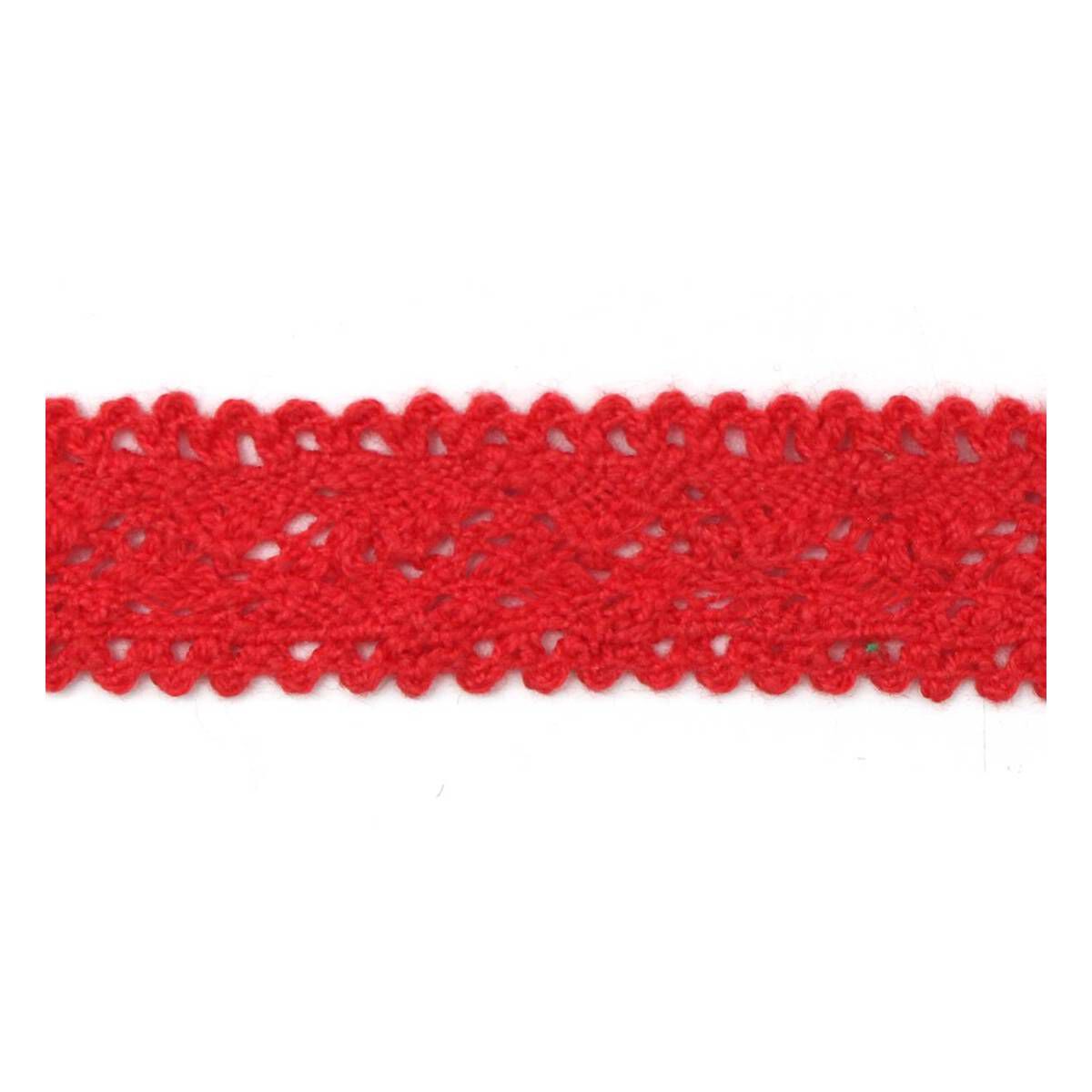 Red Cotton Lace Ribbon 18mm x 5m | Hobbycraft