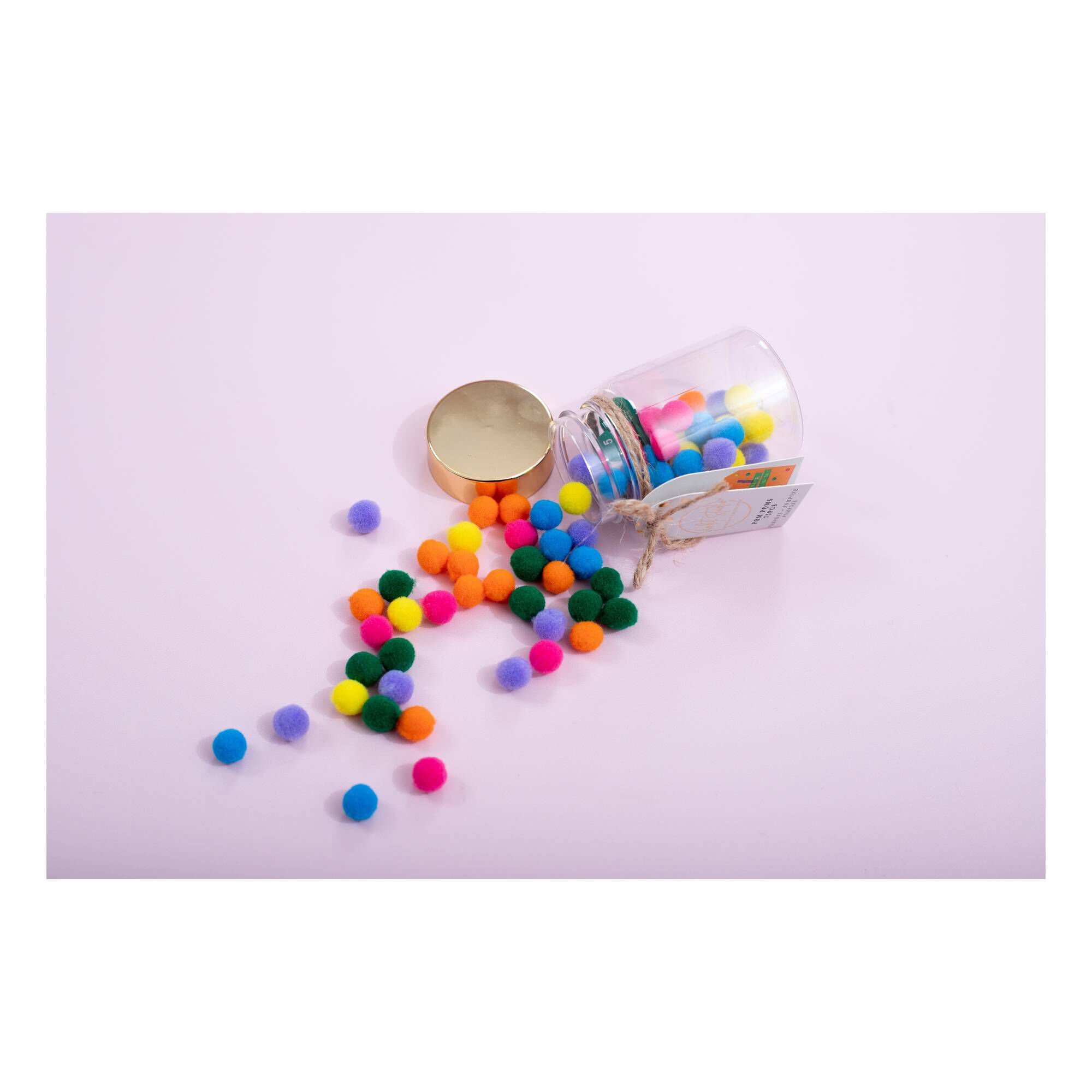 Violet Studio Bright Pom Poms Jar 75 Pack | Hobbycraft