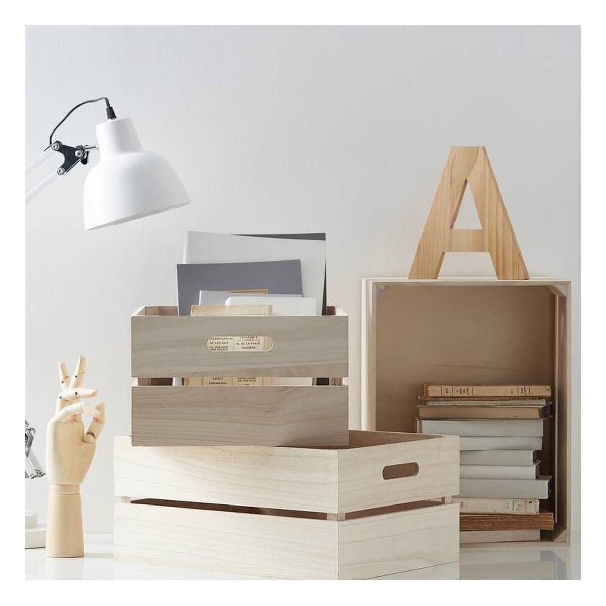 Natural Wooden Crate 40cm x 30cm x 18cm | Hobbycraft