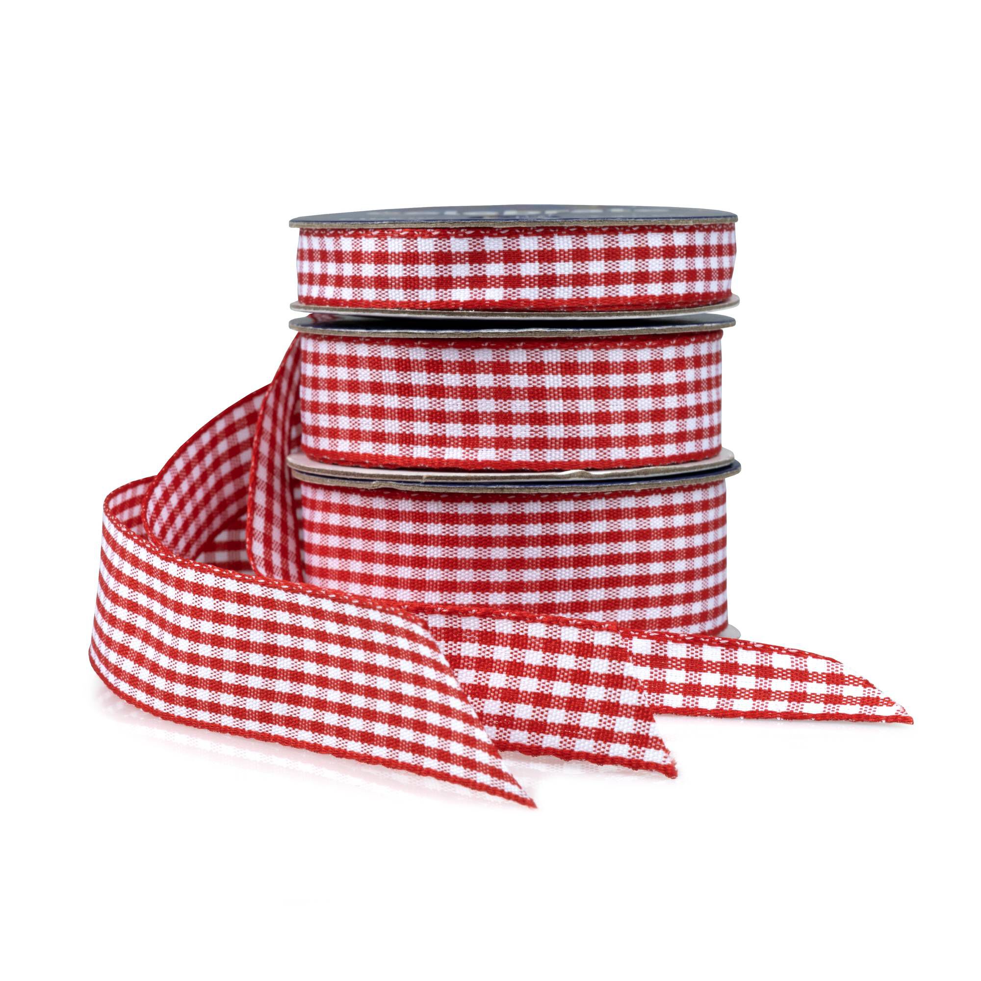 Red Gingham Ribbon 15mm x 4m | Hobbycraft