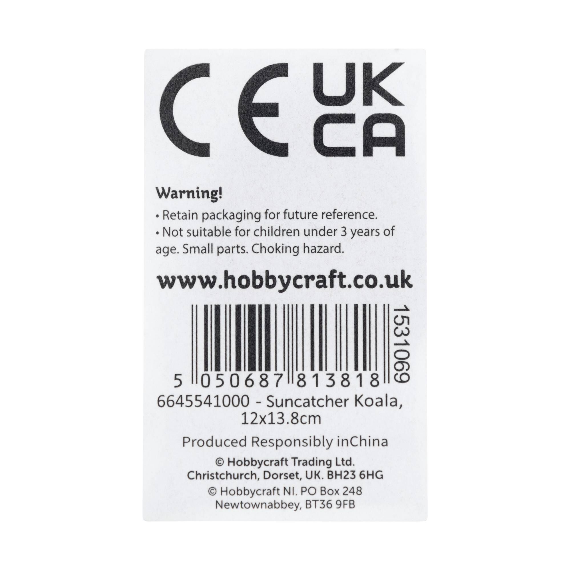 Koala Plastic Suncatcher | Hobbycraft