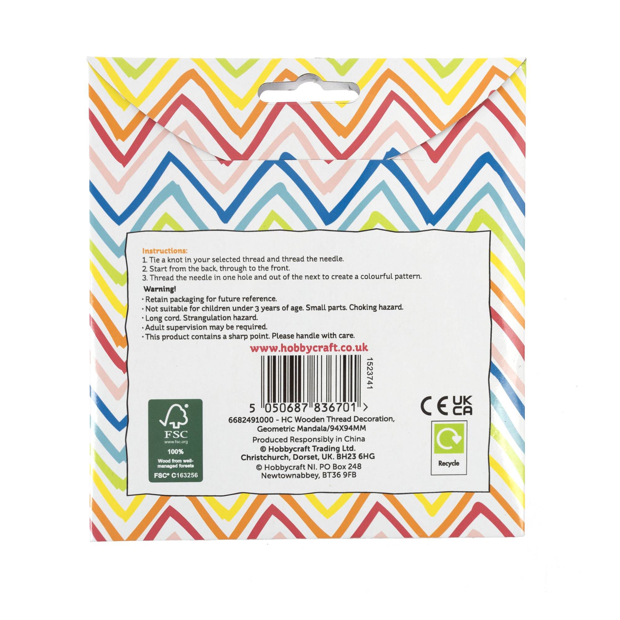 Geometric Mandala Wooden Threading Kit | Hobbycraft