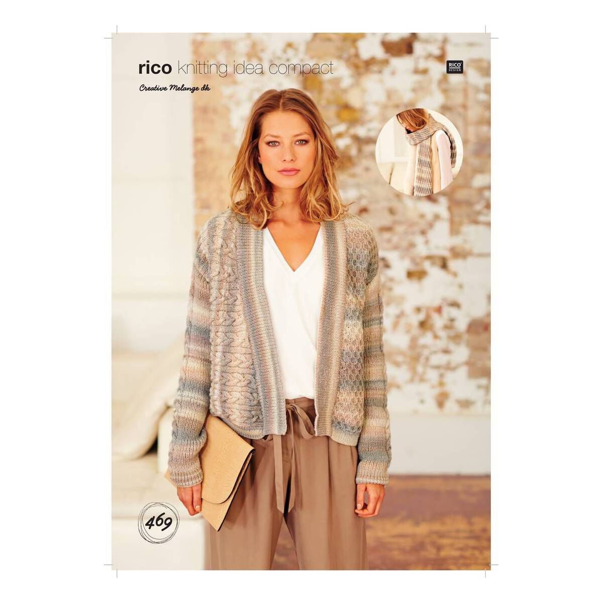 Rico Creative Melange DK Cardigan and Scarf Digital Pattern 469 ...