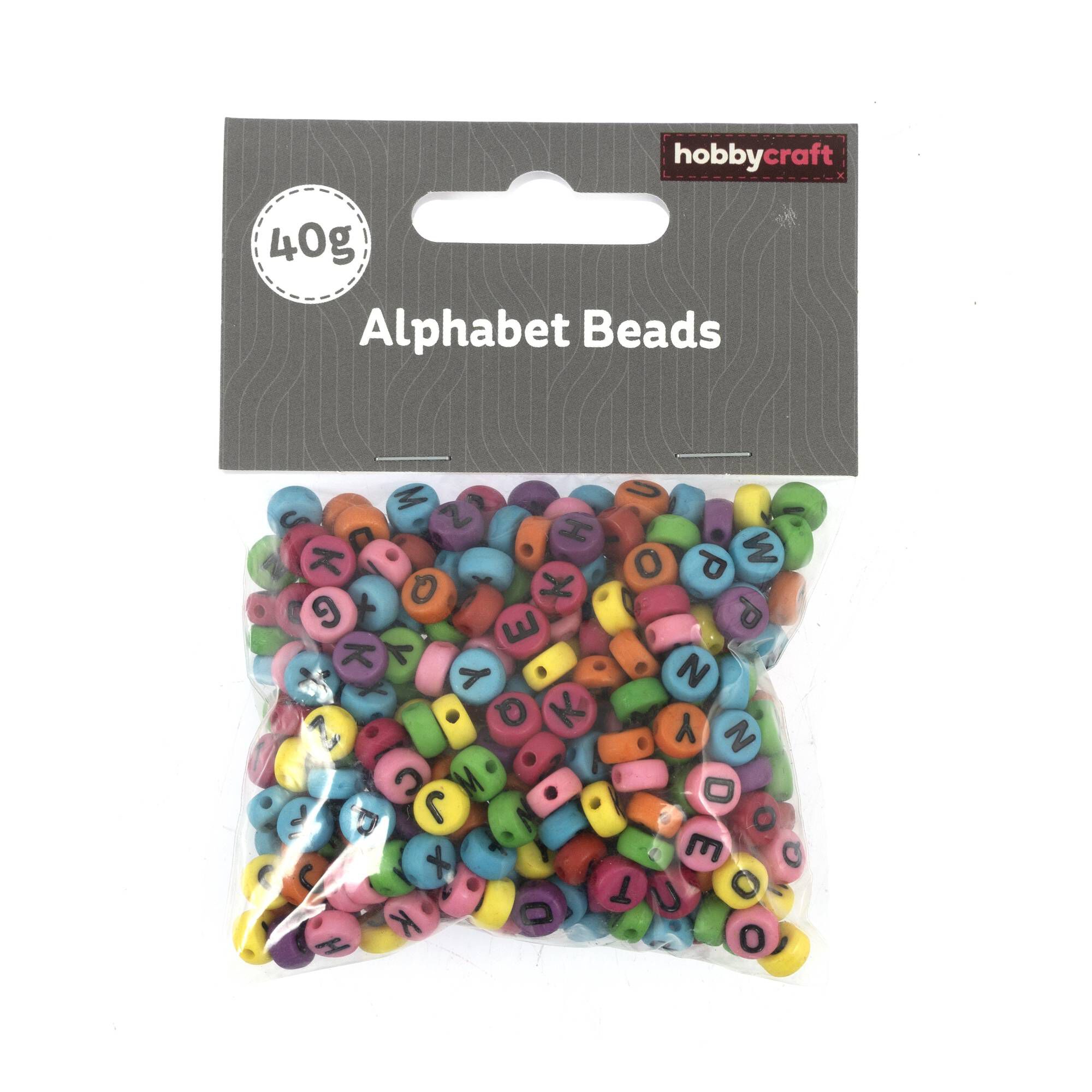 Black Letter Bright Alphabet Beads 40g | Hobbycraft