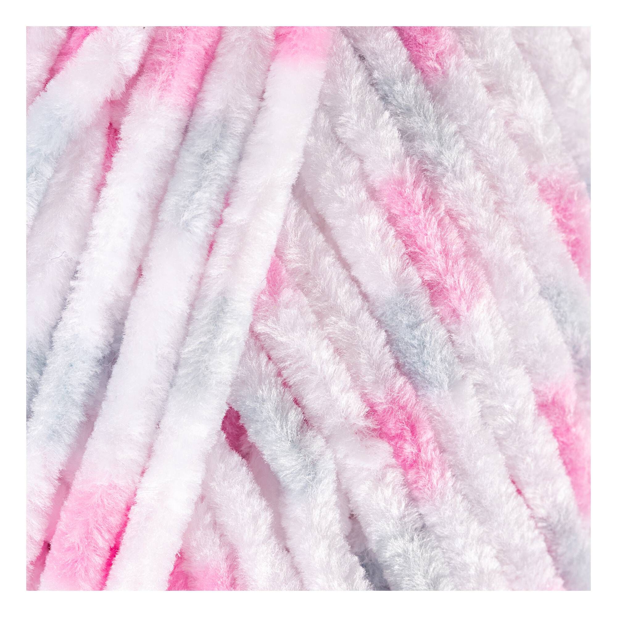 James C Brett Pink, Grey and White Flutterby Chunky Yarn 100g | Hobbycraft