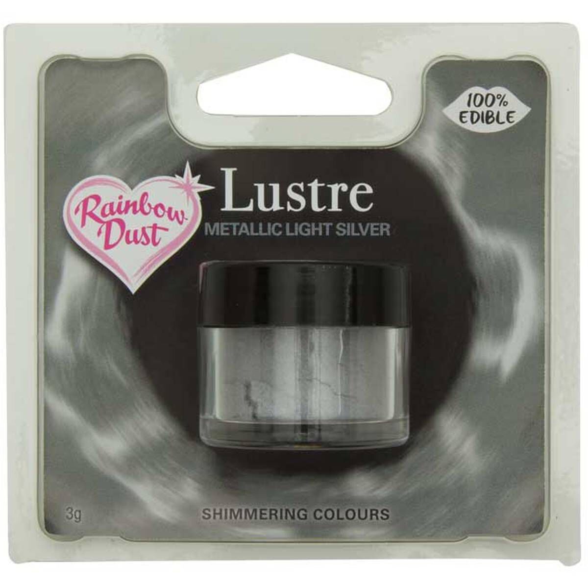 Rainbow Dust Light Silver Edible Lustre Powder 3 g | Hobbycraft