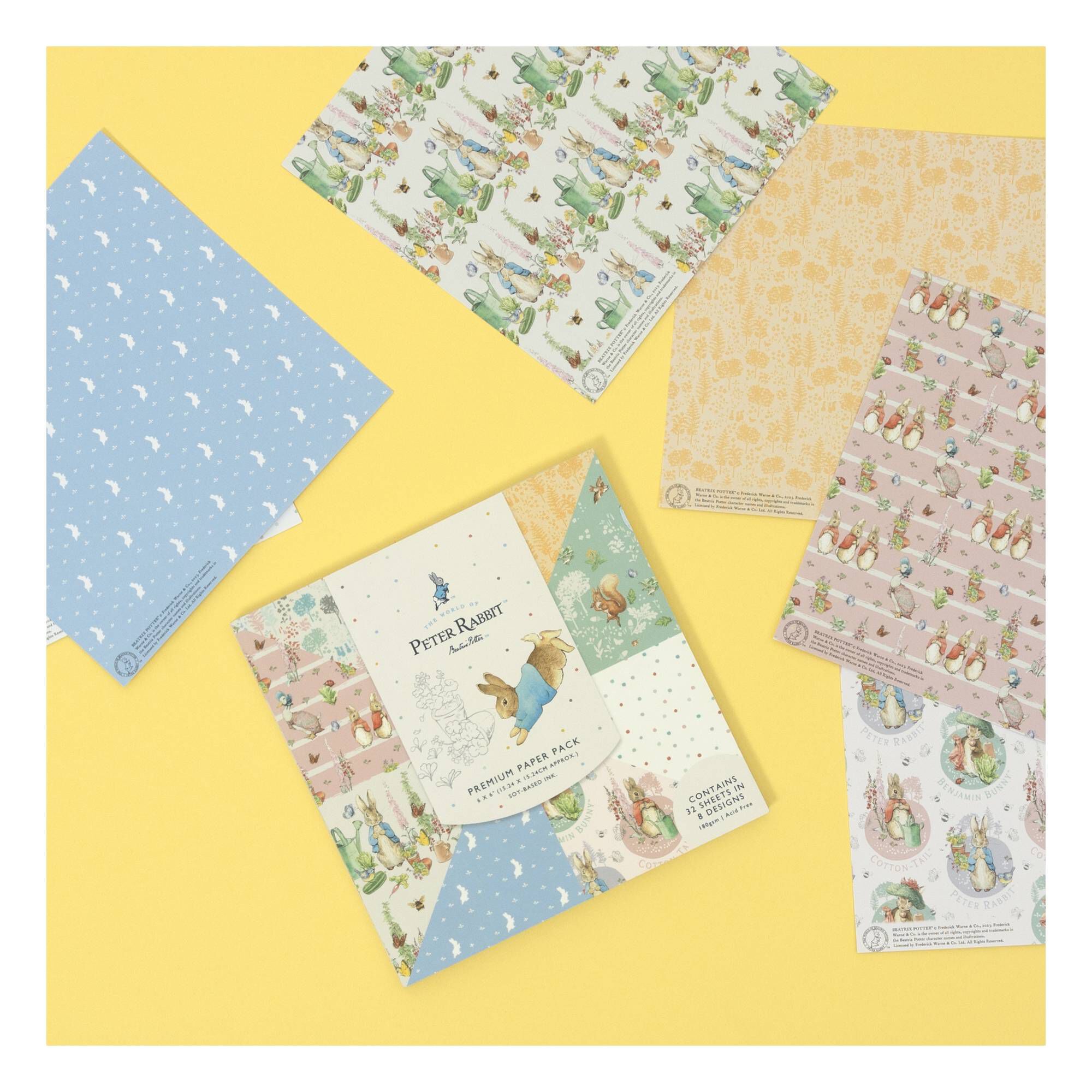Peter Rabbit 6 x 6 Inches Paper Pack 32 Sheets | Hobbycraft
