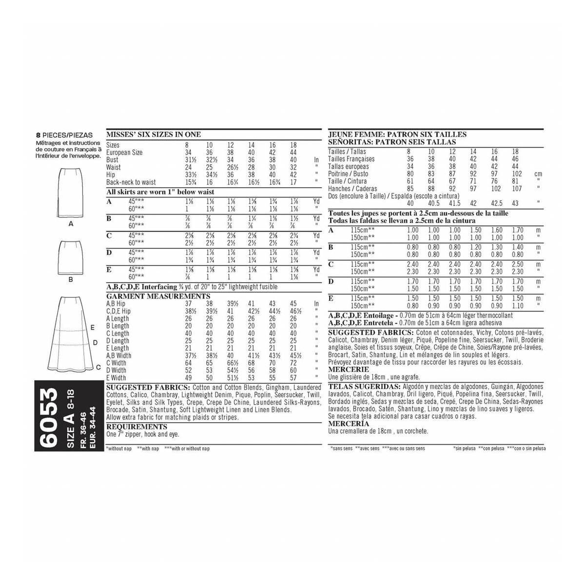 New Look Women's Skirt Sewing Pattern 6035 | Hobbycraft