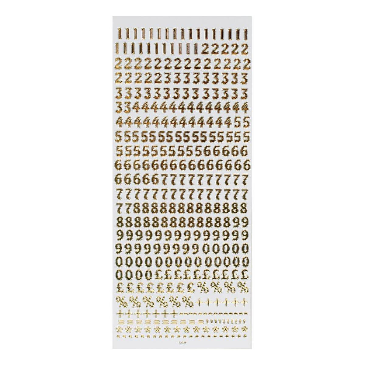 Anita's Small Gold Number Outline Stickers | Hobbycraft
