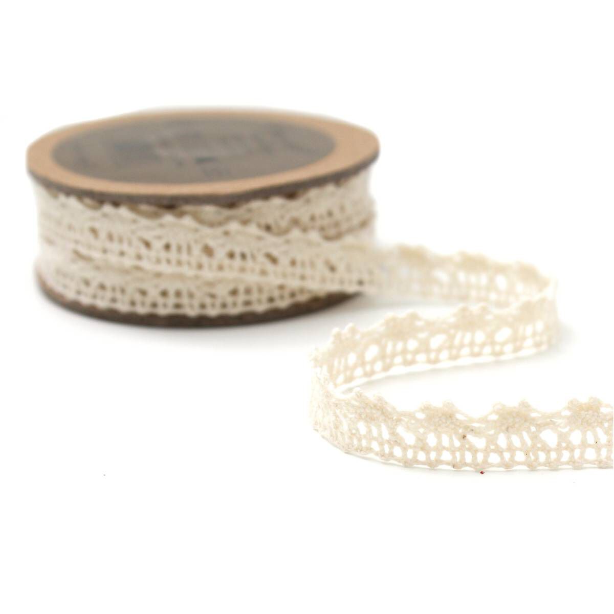 Cream Cotton Lace Ribbon 10mm x 5m | Hobbycraft