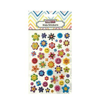 Smiley Flower Puffy Stickers | Hobbycraft