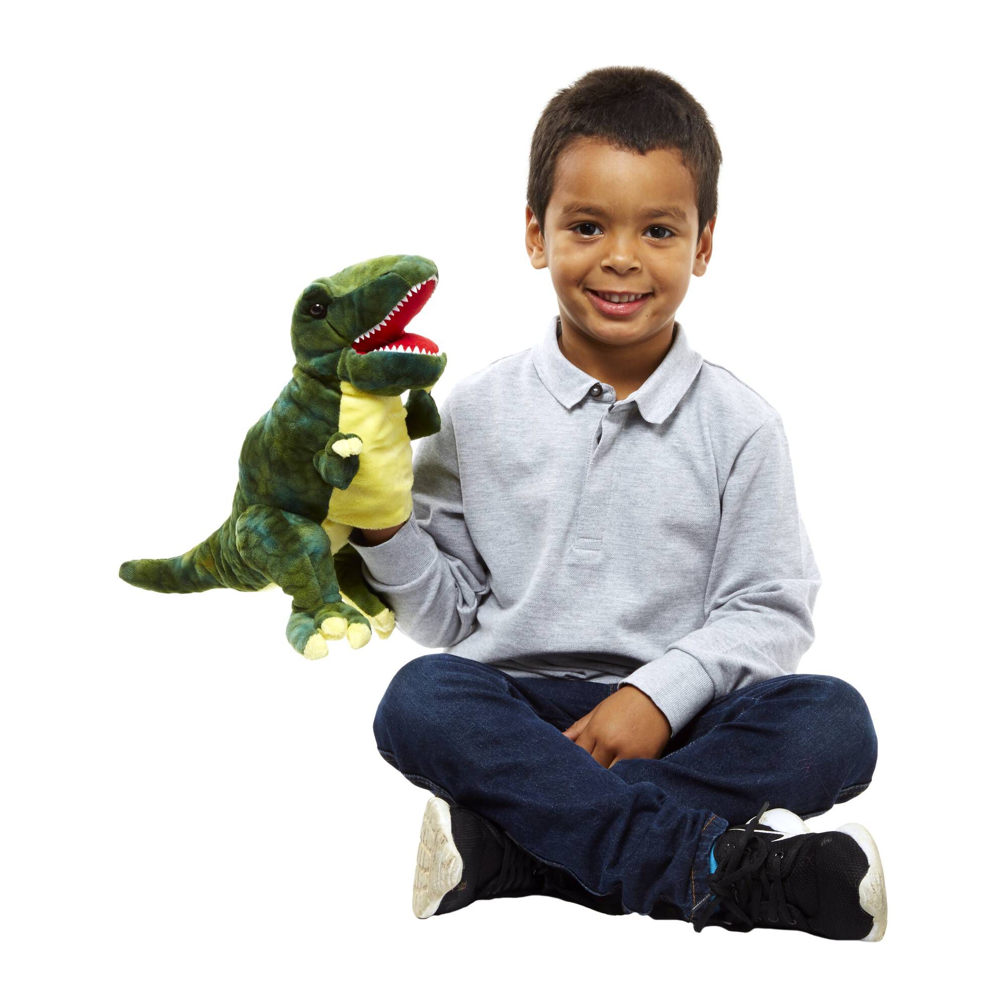 Baby Dino Green T-Rex Puppet | Hobbycraft