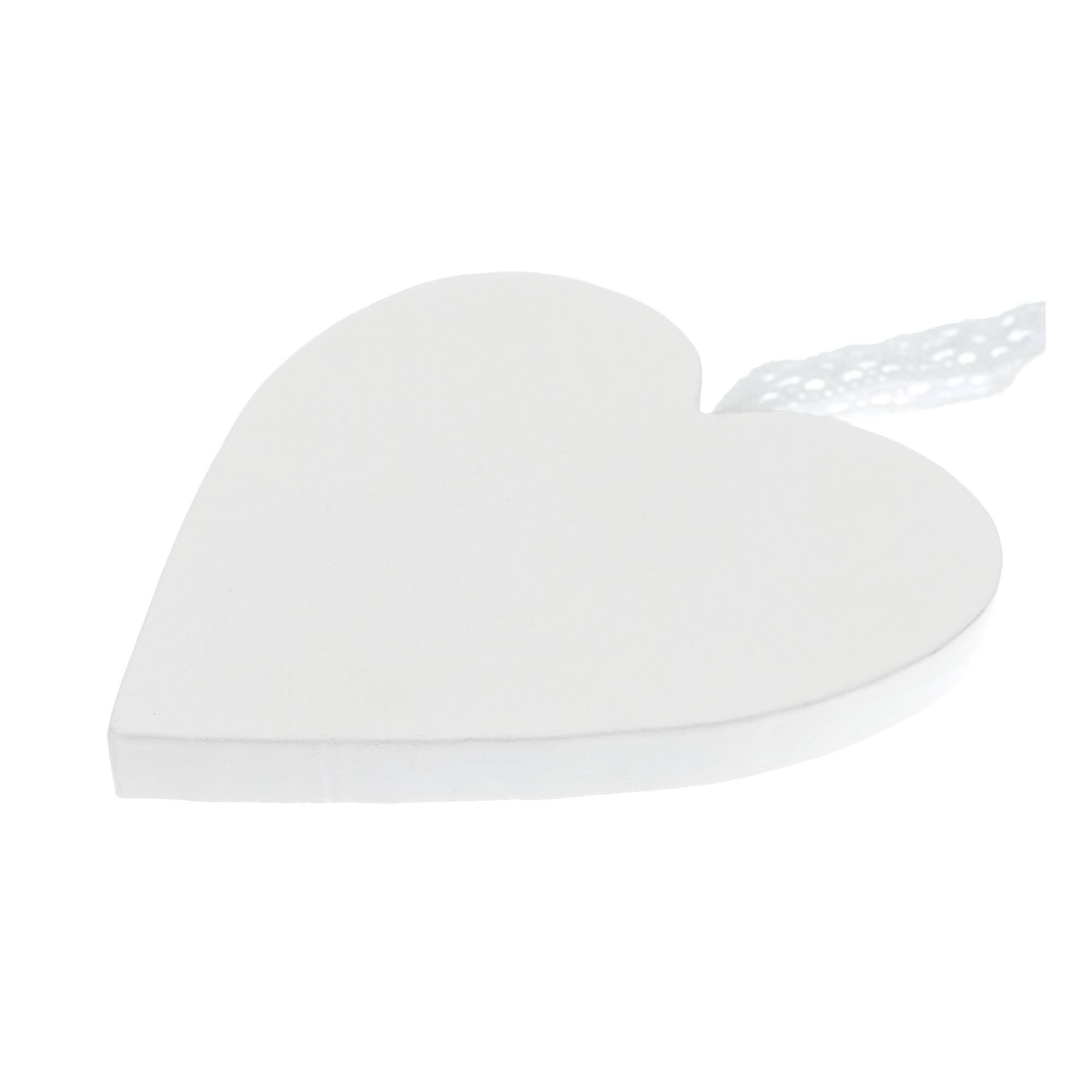 White Wooden Heart Decoration 10cm | Hobbycraft