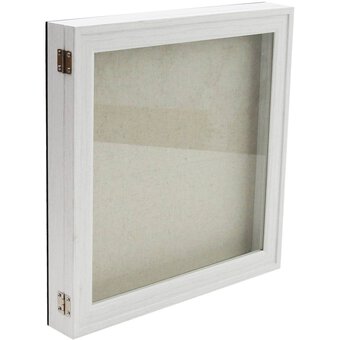 White Wash Magnetic Hinge Box Frame 12 x 12 Inches | Hobbycraft