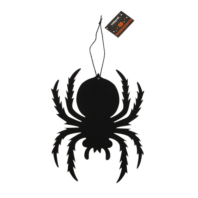 Black Wooden Spider 24.5cm | Hobbycraft