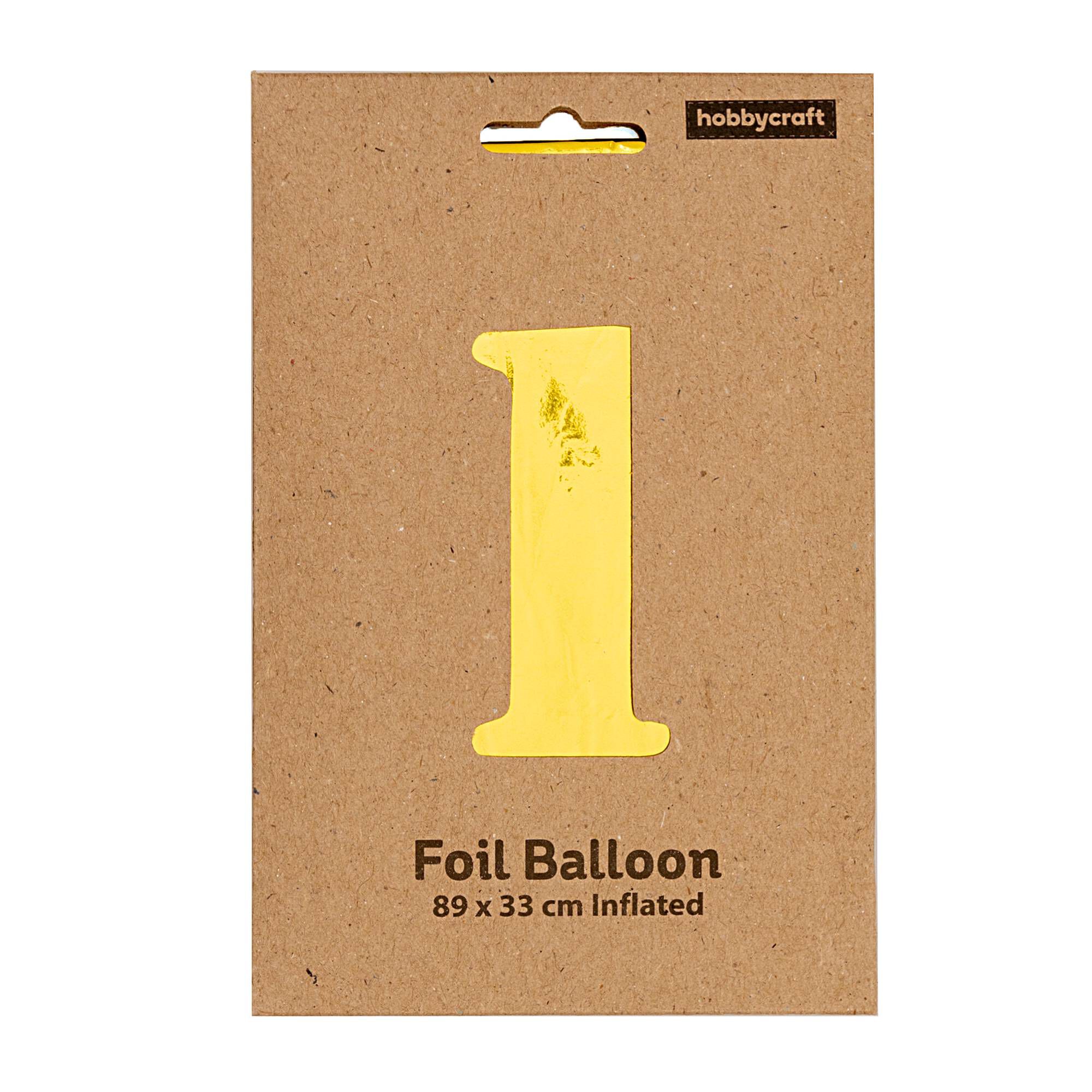 Extra Large Gold Foil Number 1 Balloon | Hobbycraft