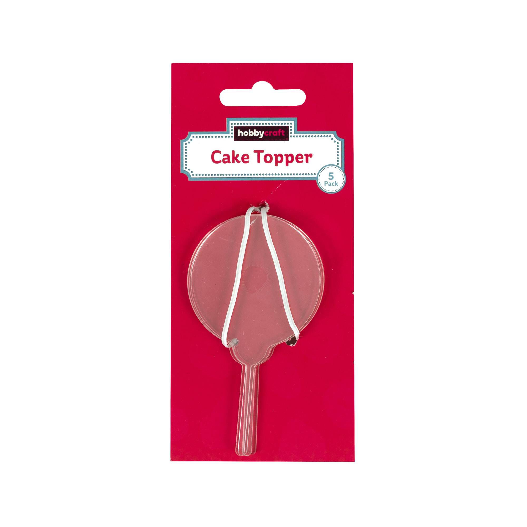 Clear Round Acrylic Cake Toppers 5cm x 9cm 5 Pack | Hobbycraft