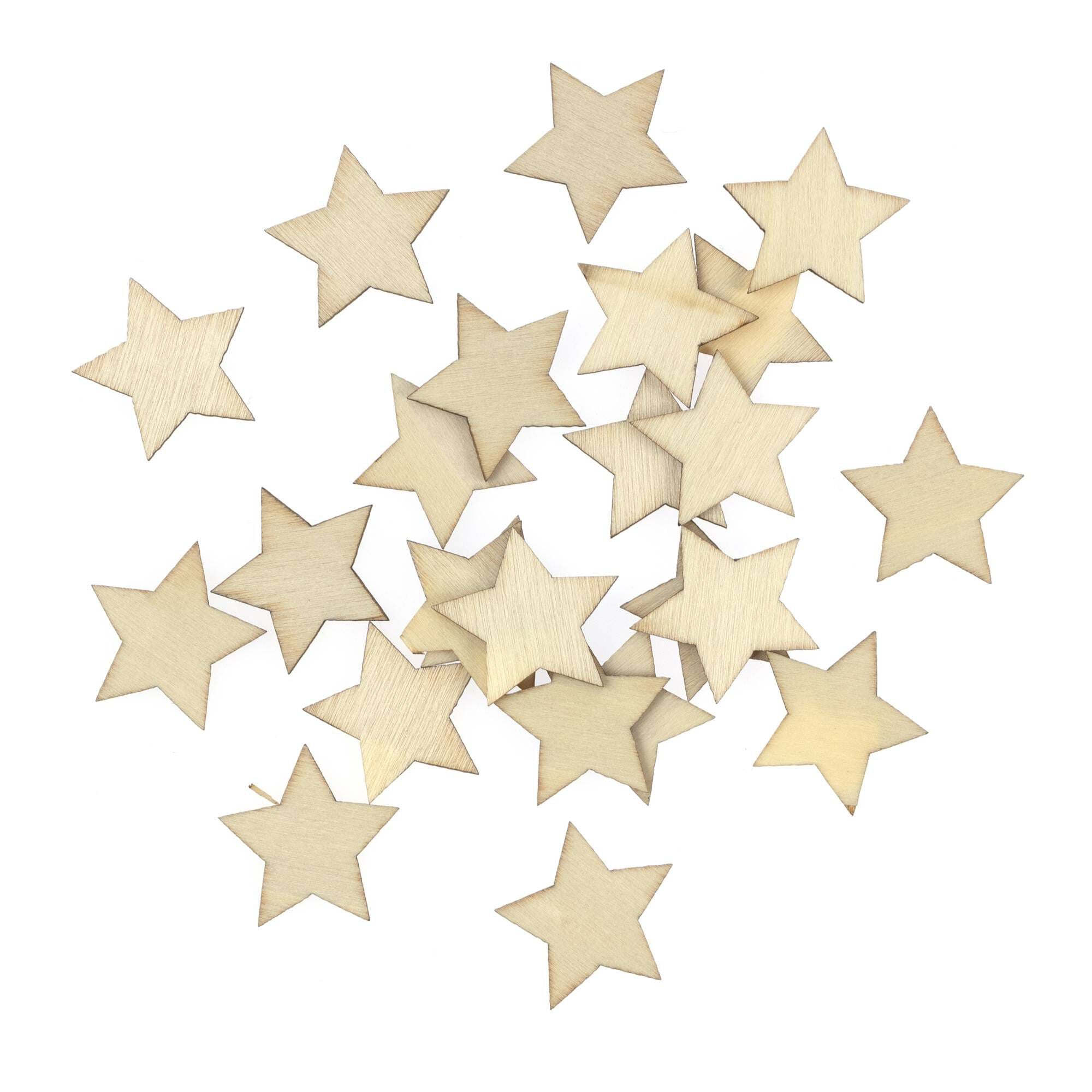 Wooden Star Confetti 24 Pieces | Hobbycraft