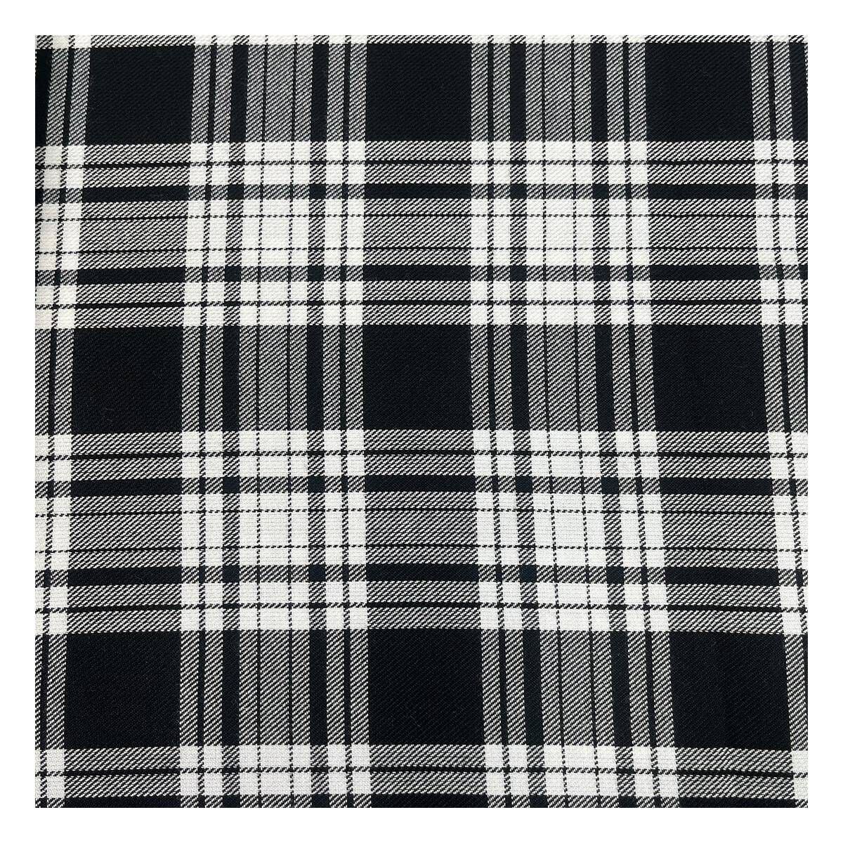 Black and White Poly Viscose Tartan Fabric by the Metre | Hobbycraft