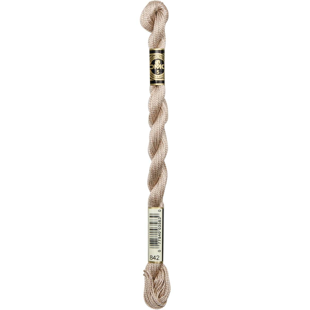 DMC Beige Pearl Cotton Thread Size 5 25m (842) | Hobbycraft