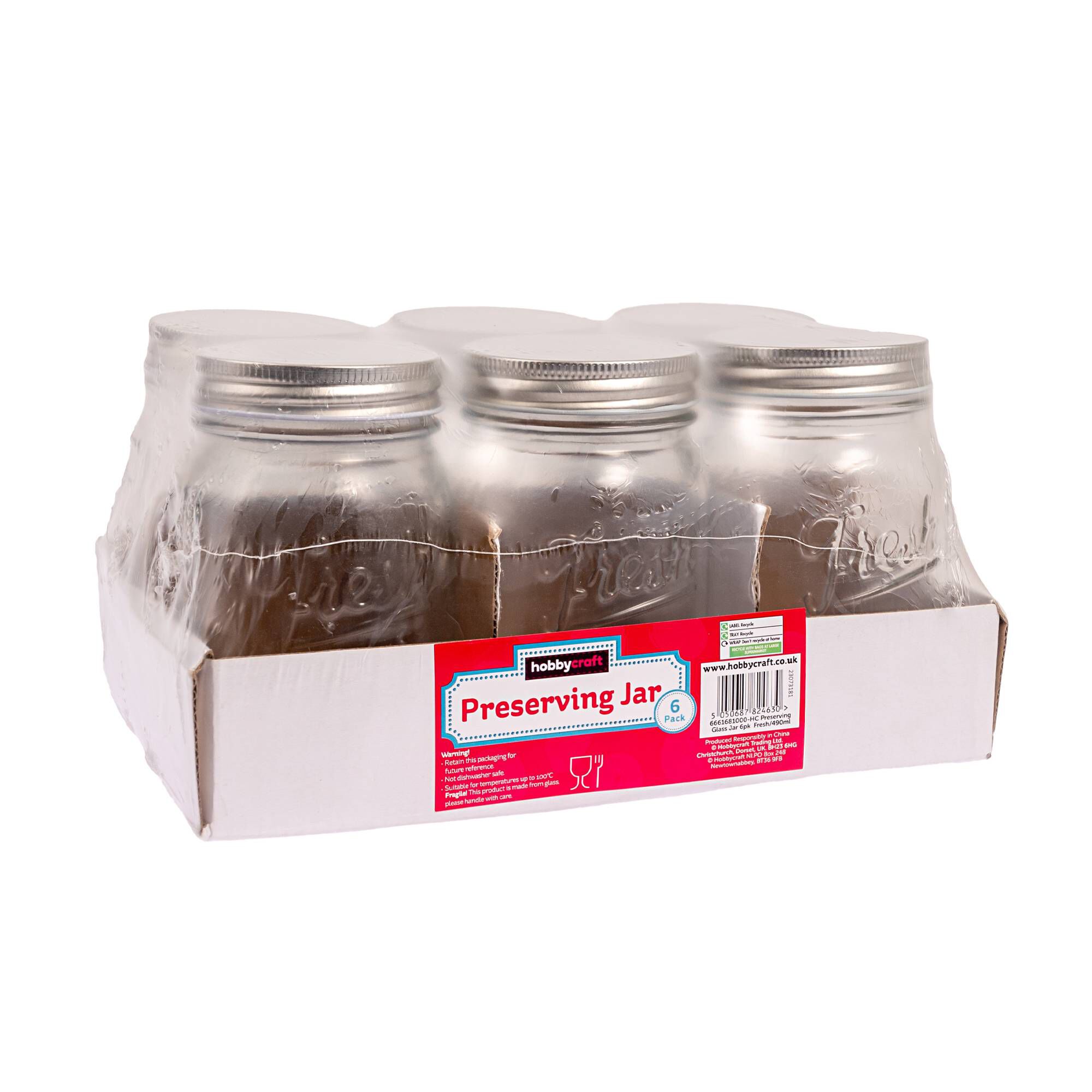 Preserving Glass Jar 490ml 6 Pack | Hobbycraft