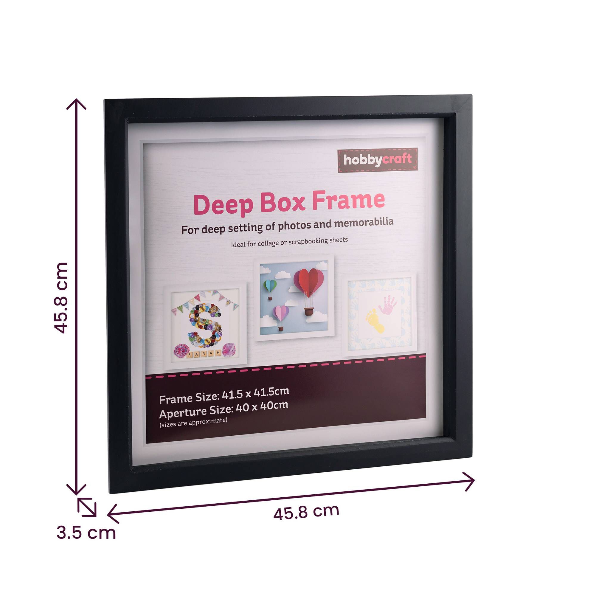 Black Deep Box Frame 40cm x 40cm | Hobbycraft