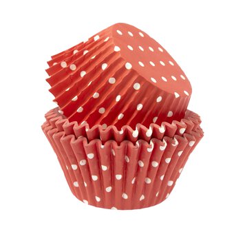 Whisk Black and Red Polka Dot Cupcake Cases 100 Pack | Hobbycraft