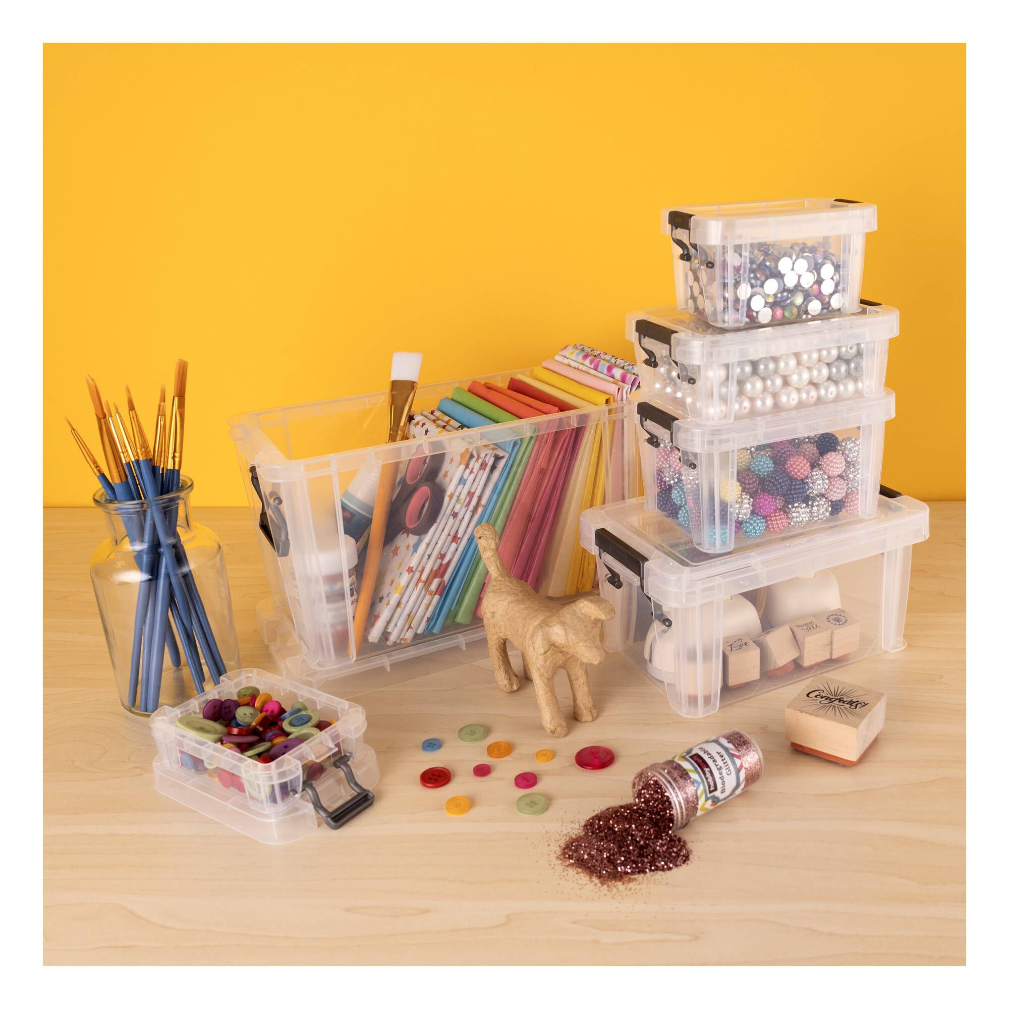 Whitefurze Allstore 1 Litre Clear Storage Box | Hobbycraft